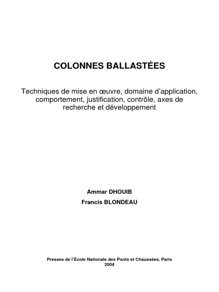 COLONNES BALLASTEES-Préface-Avant-Propos-Intrdu-final | PDF | Fondation ...