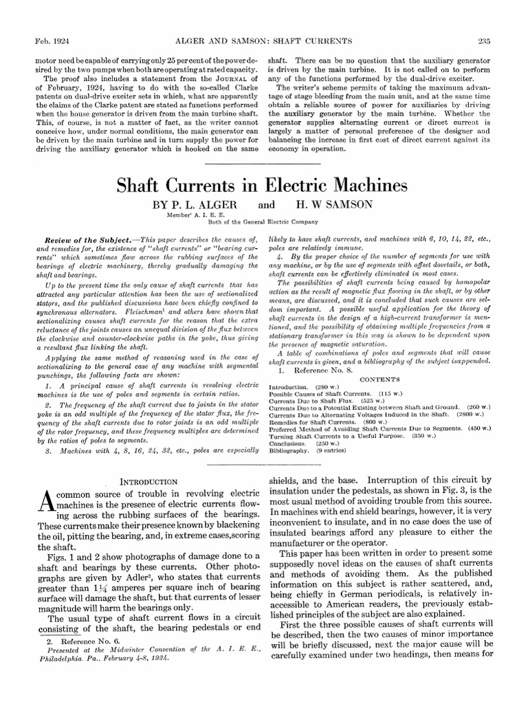 Shaft Electric Machines: Currents in | PDF | Electric Motor | Inductor