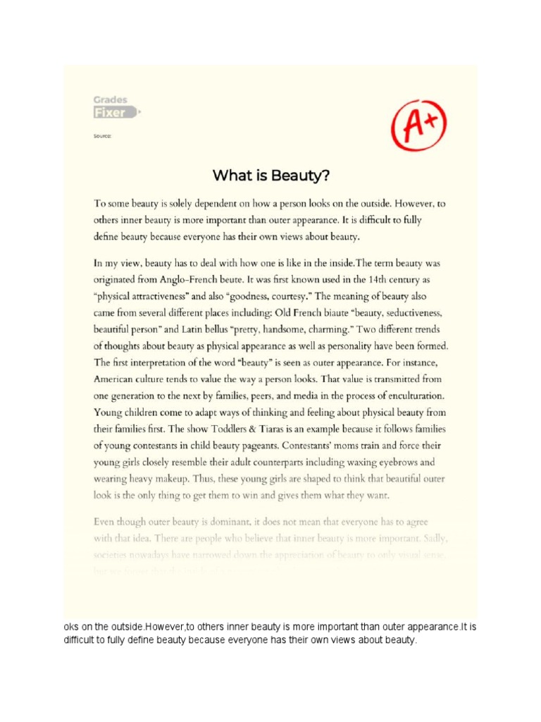 Defining Beauty: Inner vs Outer | PDF