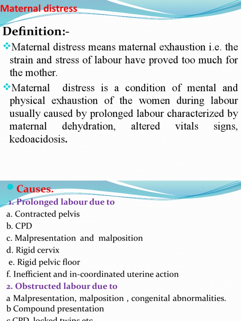 Maternal Distress | PDF | Childbirth | Medical Specialties