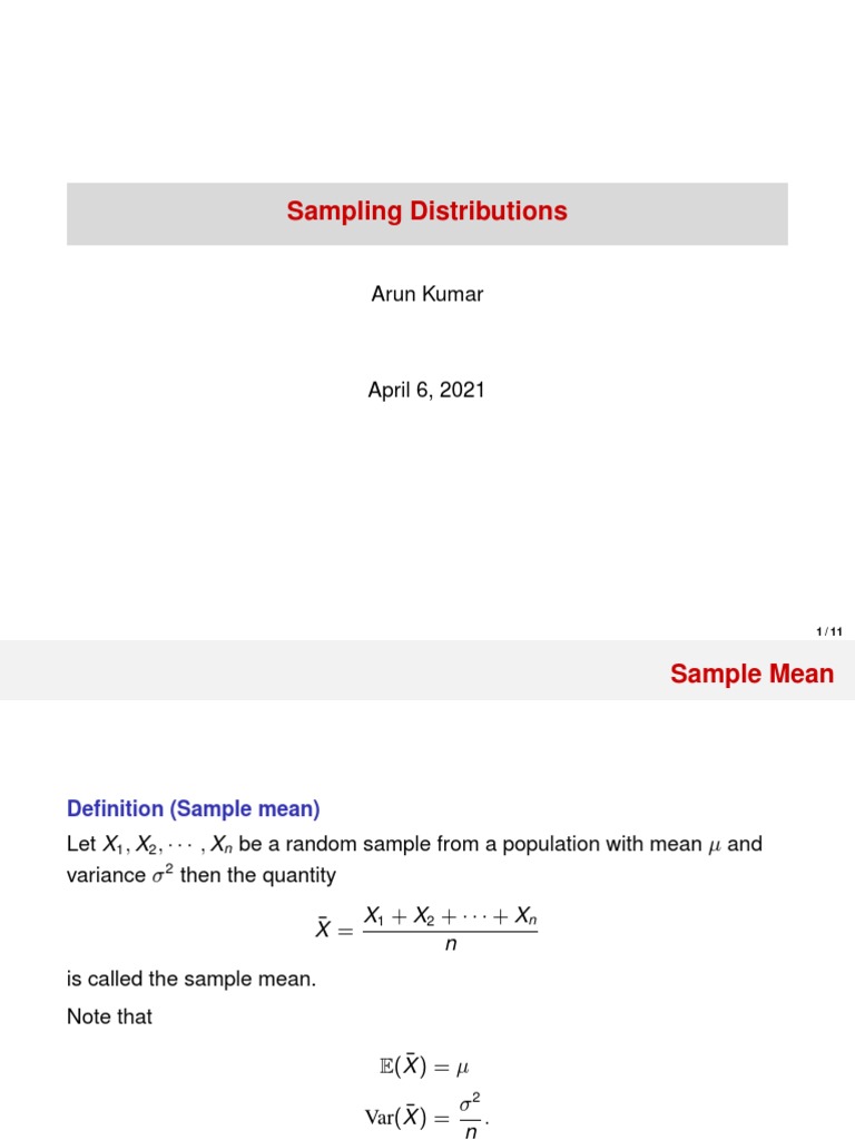 Sampling Distributions | PDF | Estimator | Degrees Of Freedom (Statistics)