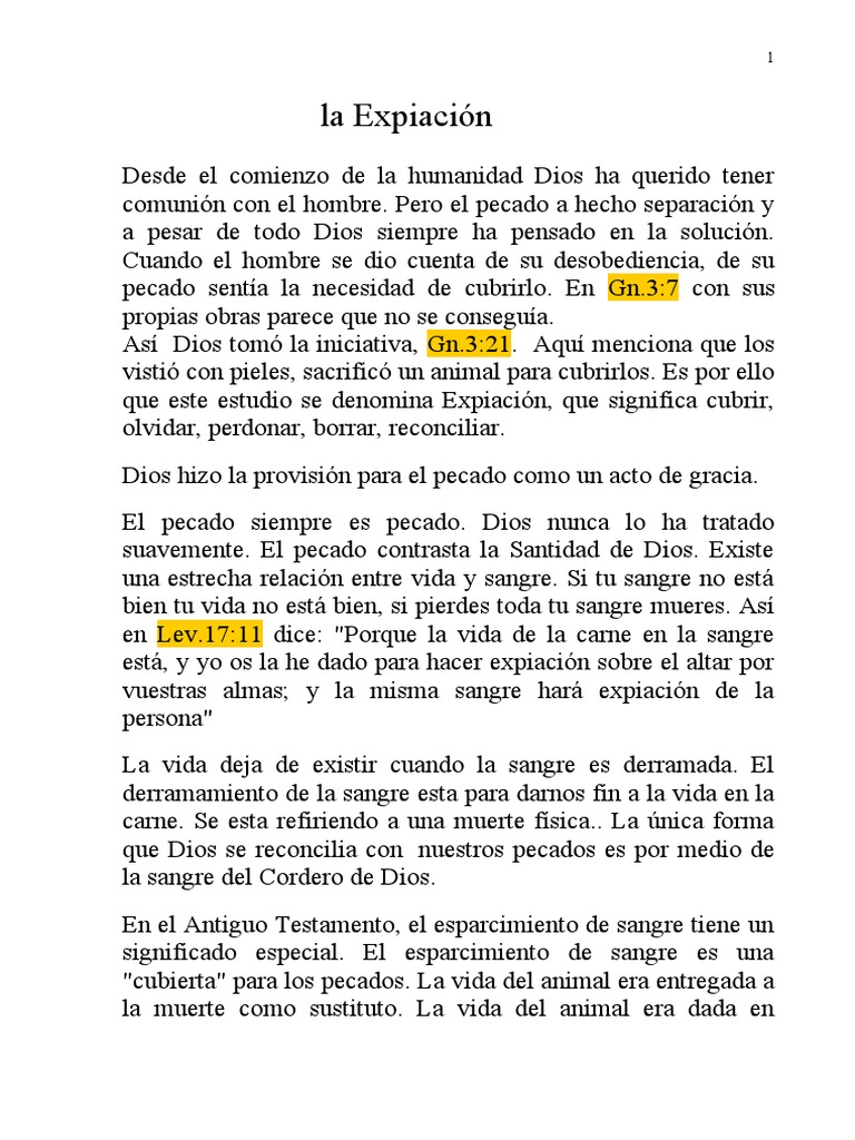 Expiación: Sangre y Redención Bíblica | PDF | Pecado | Cristo (título)