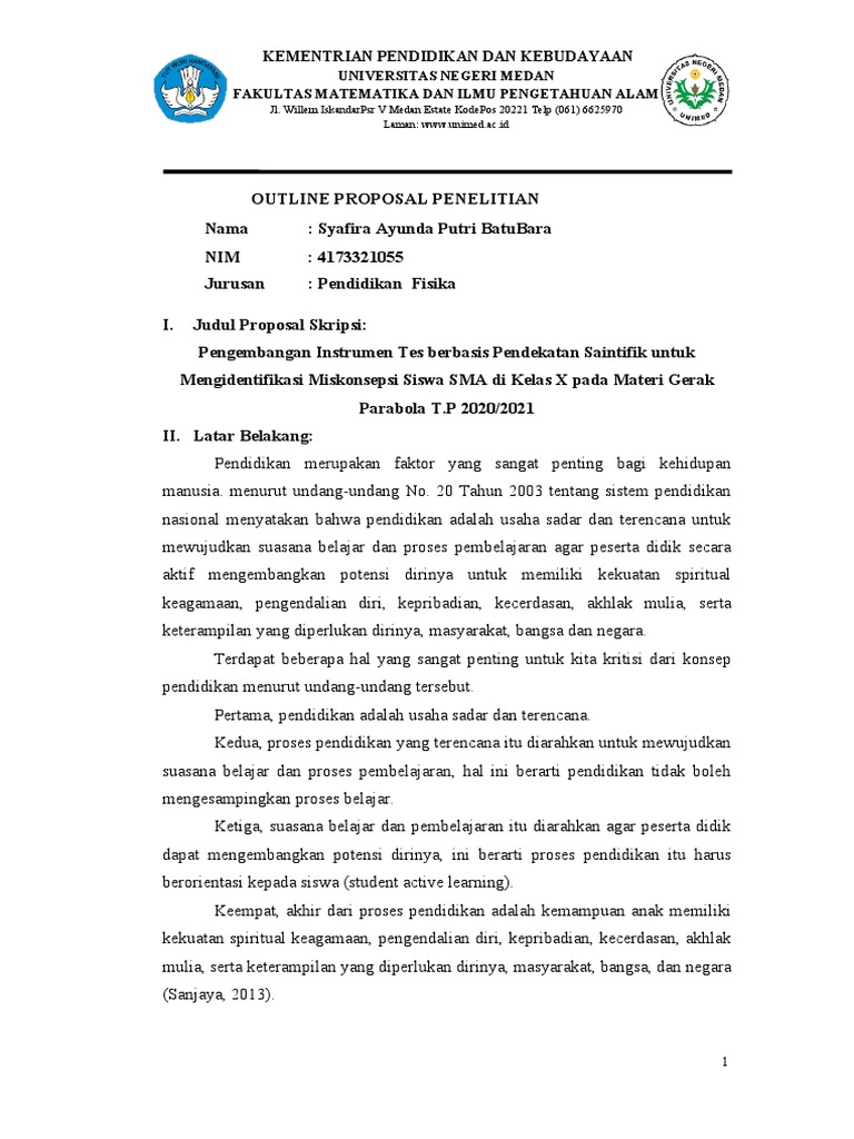 Outline Proposal Penelitian-1 | PDF