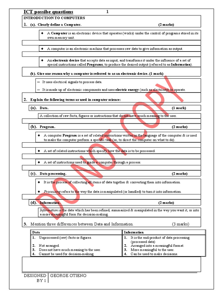 Revision Computer Notes 1 1 | PDF | Microcomputers | Hard Disk Drive