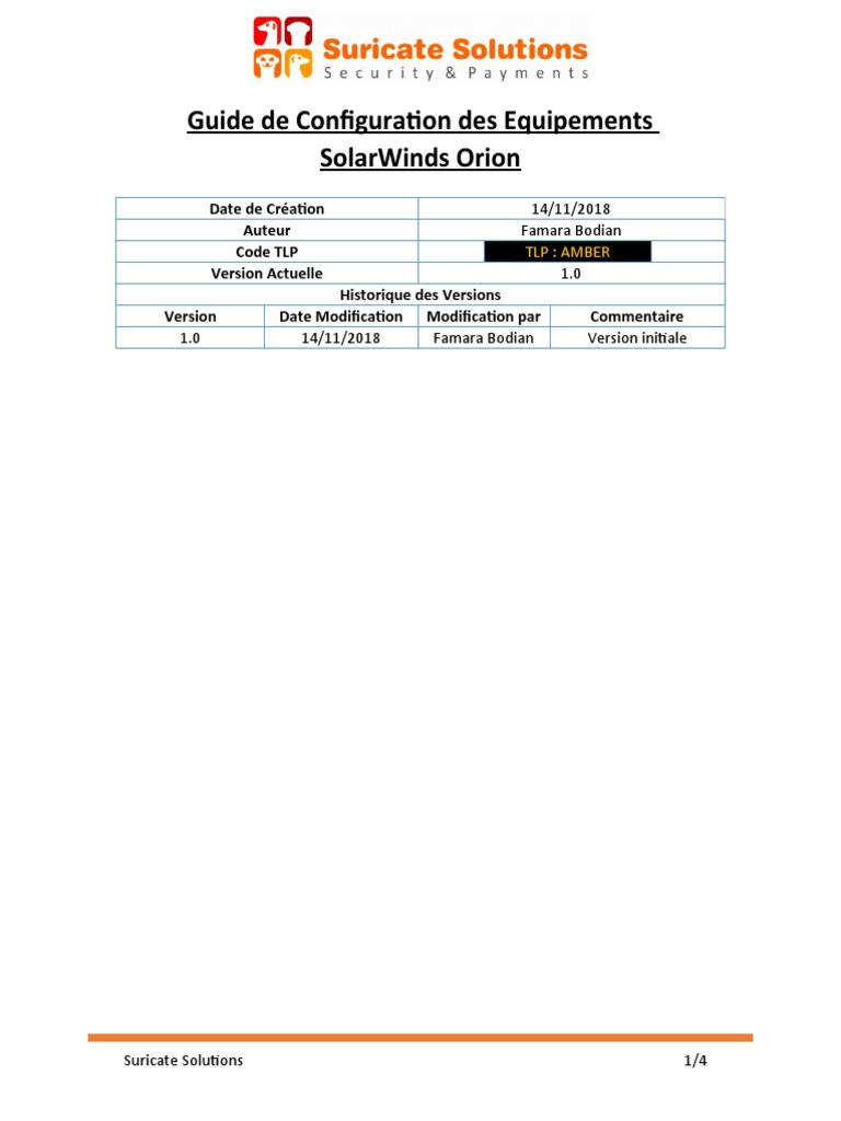 Guide de Configuration SolarWinds Orion | PDF | Cyberguerre | Sécurité
