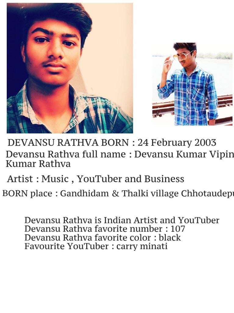 Devansu Rathva Biography | PDF