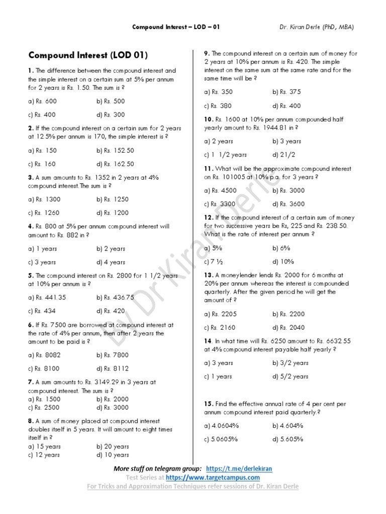 Compound+Interest+ +LOD+01 | PDF | Compound Interest | Percentage