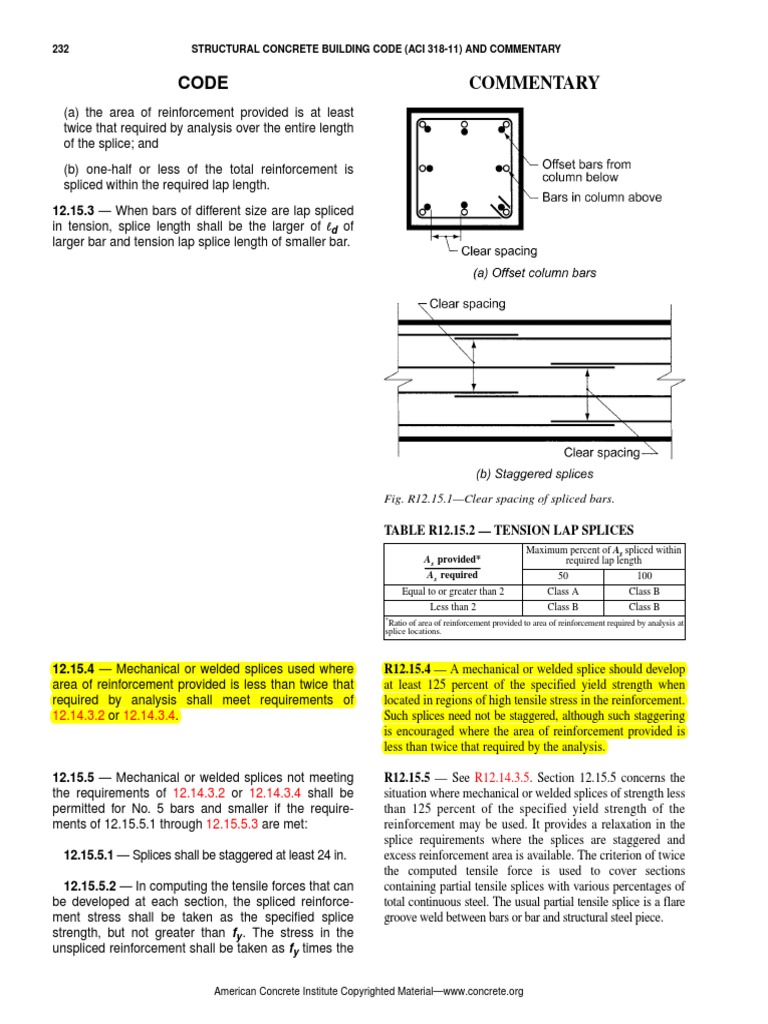 232 Structural Concrete Building Code (Aci 318-11) and Commentary | PDF ...