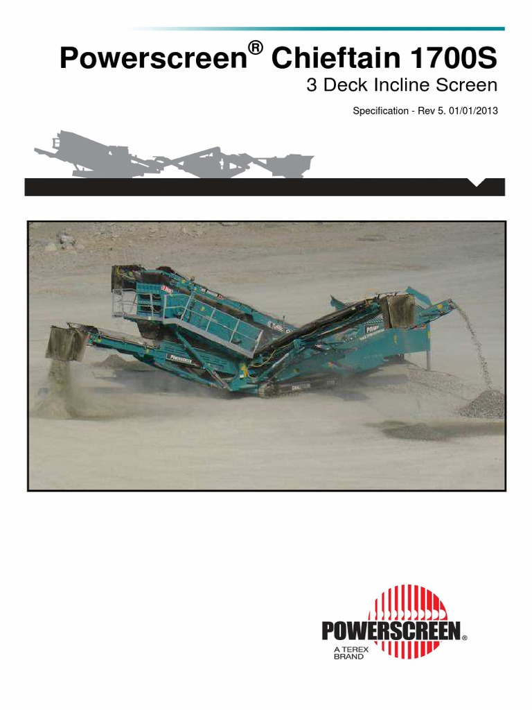 Catalogue 1700 Chieftain Powerscreen Terex | PDF | Engines | Construction Aggregate