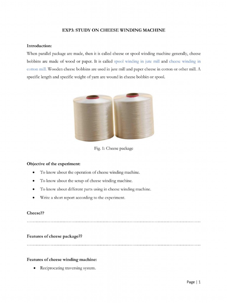 EXP3-Cheese Winding Machine | PDF