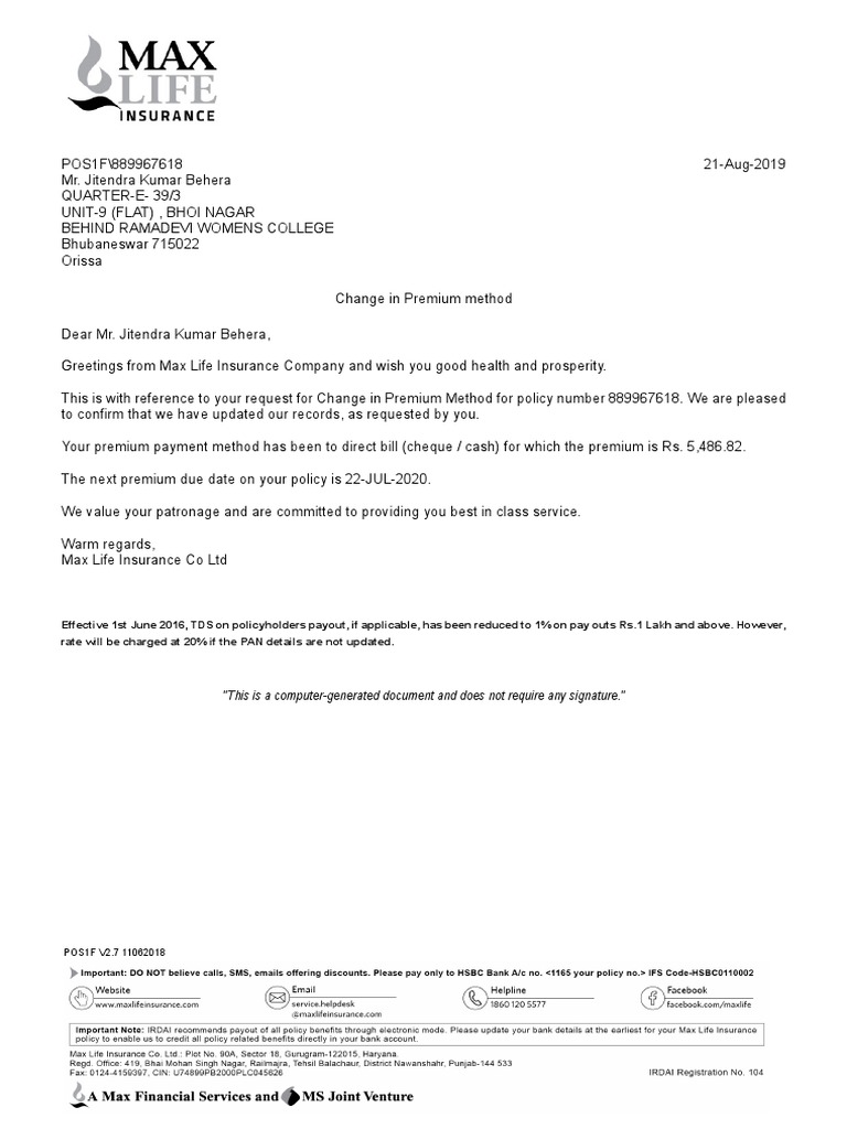 ''This Is A Computer-Generated Document and Does Not Require Any ...