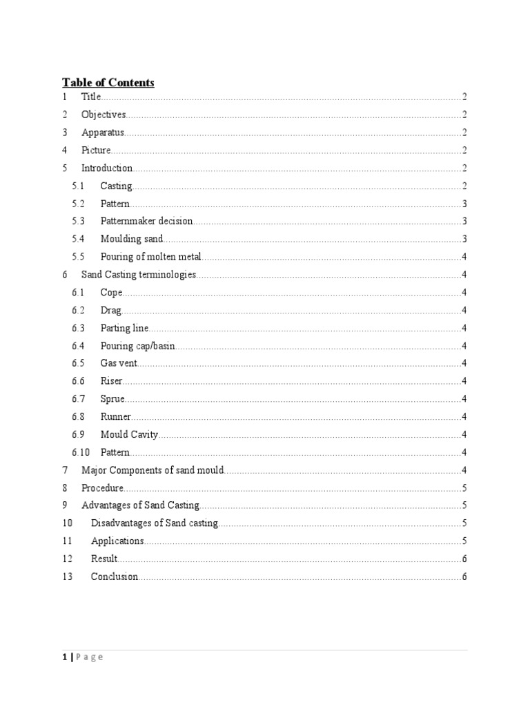Report About Casting | PDF | Casting (Metalworking) | Process Engineering
