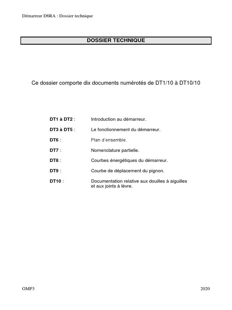 Dossier Technique | PDF | Propulsion | Organe d'un moteur à explosion