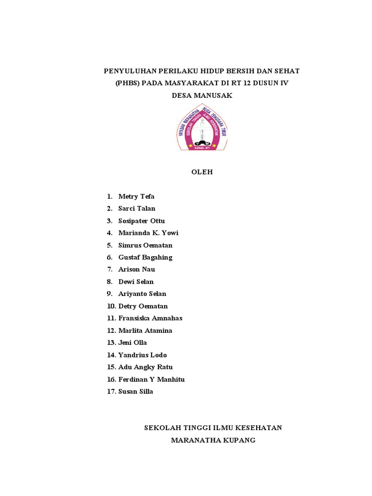 Penyuluhan Perilaku Hidup Bersih Dan BHSP | PDF