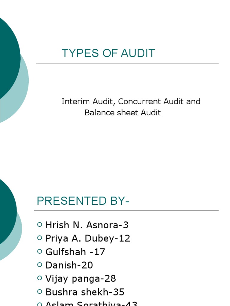 Types of Audit: Interim Audit, Concurrent Audit and Balance Sheet Audit ...