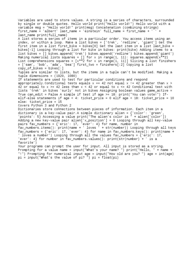 Python Beginer Coding Pdf Control Flow Software 