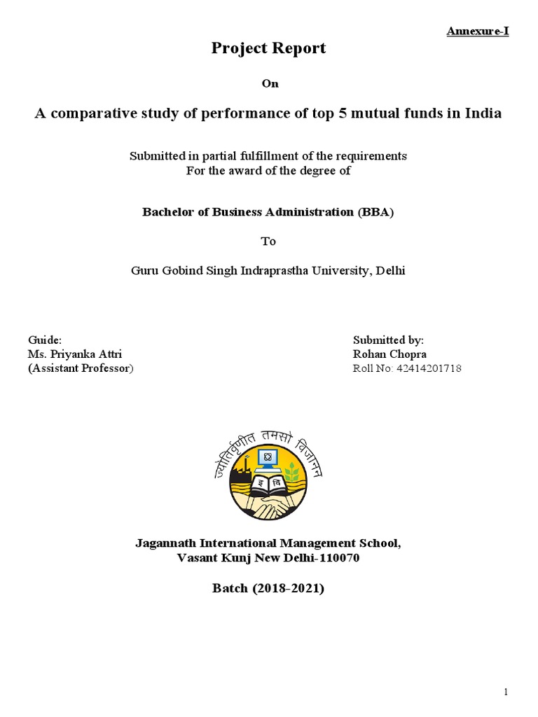 Project Report: A Comparative Study of Performance of Top 5 Mutual ...