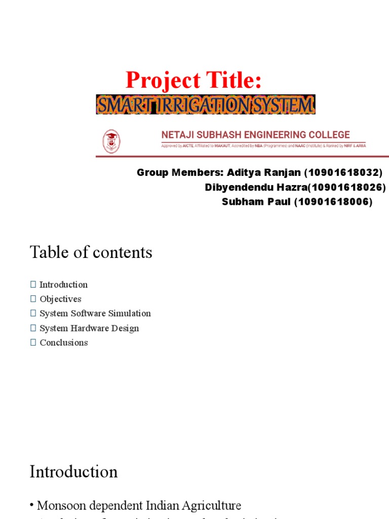 Smart Irrigation System Project | PDF