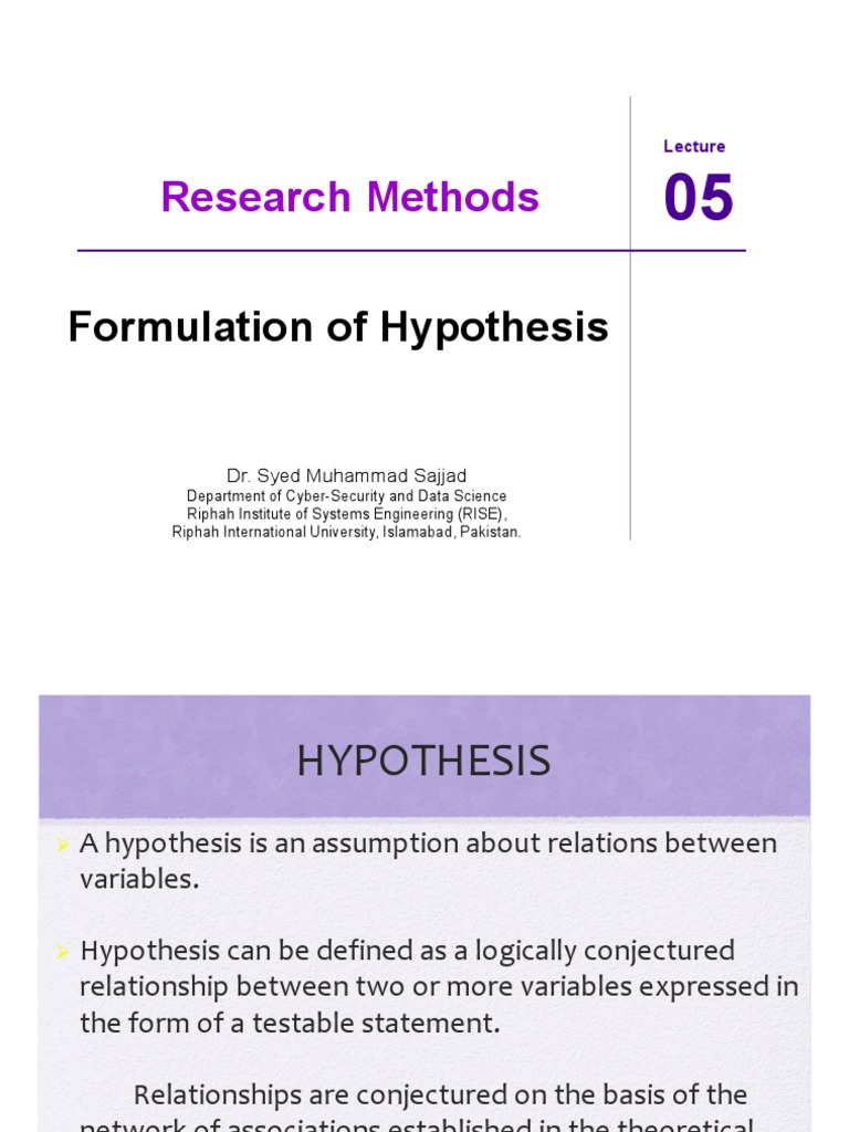 Formulating Testable Hypotheses in Research | PDF | Hypothesis ...