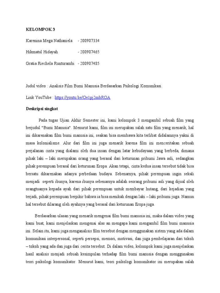 Uas Psikologi Komunikasi - Kelompok 3 - Psikom e | PDF | Game & Aktivitas | Ilmu Sosial