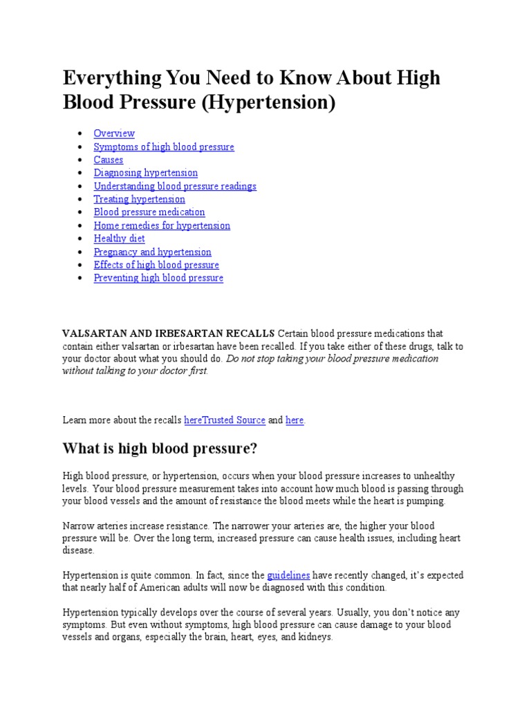 Everything You Need To Know About High Blood Pressure | PDF ...