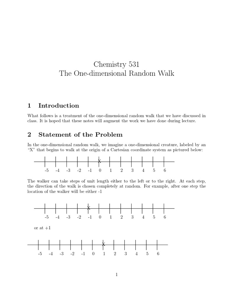 Chemistry 531 The One-Dimensional Random Walk | PDF | Normal Distribution | Probability Distribution