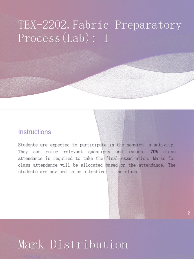 TEX-2202.Fabric Preparatory Process (Lab) : I | PDF | Weaving | Textiles