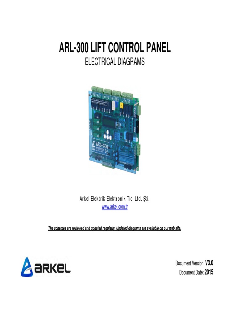 Electrical Diagram Legend and Explanatory Notes for an ARL-300 Lift ...