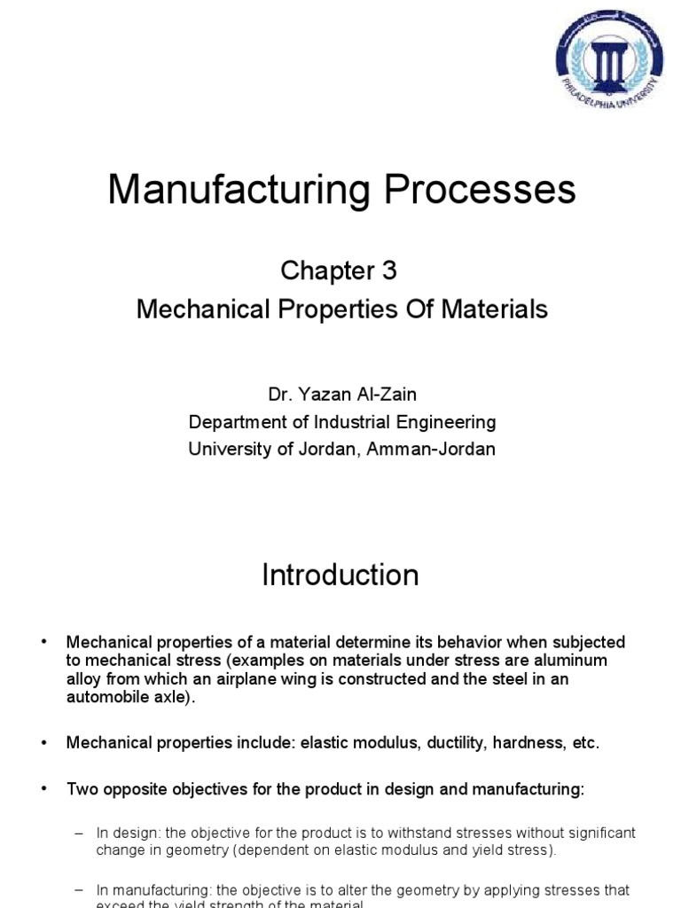 Chapter 3 Mechanical Properties | PDF | Deformation (Engineering) | Hardness