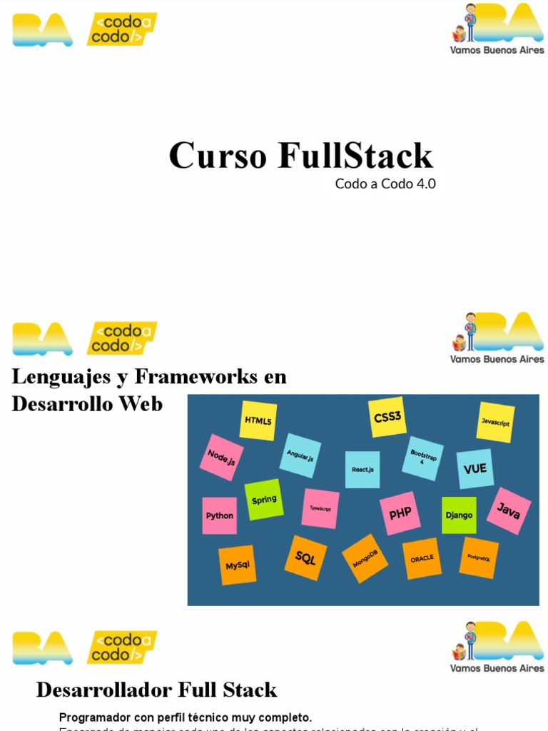 Clase 1 - Presentación Curso FullStack y Aplicaciones Web | PDF | Software de la aplicacion ...