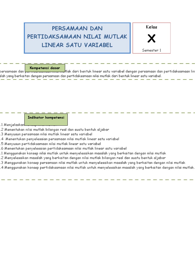 Persamaan dan Pertidaksamaan Nilai Mutlak | PDF | Metode & Bahan Ajar