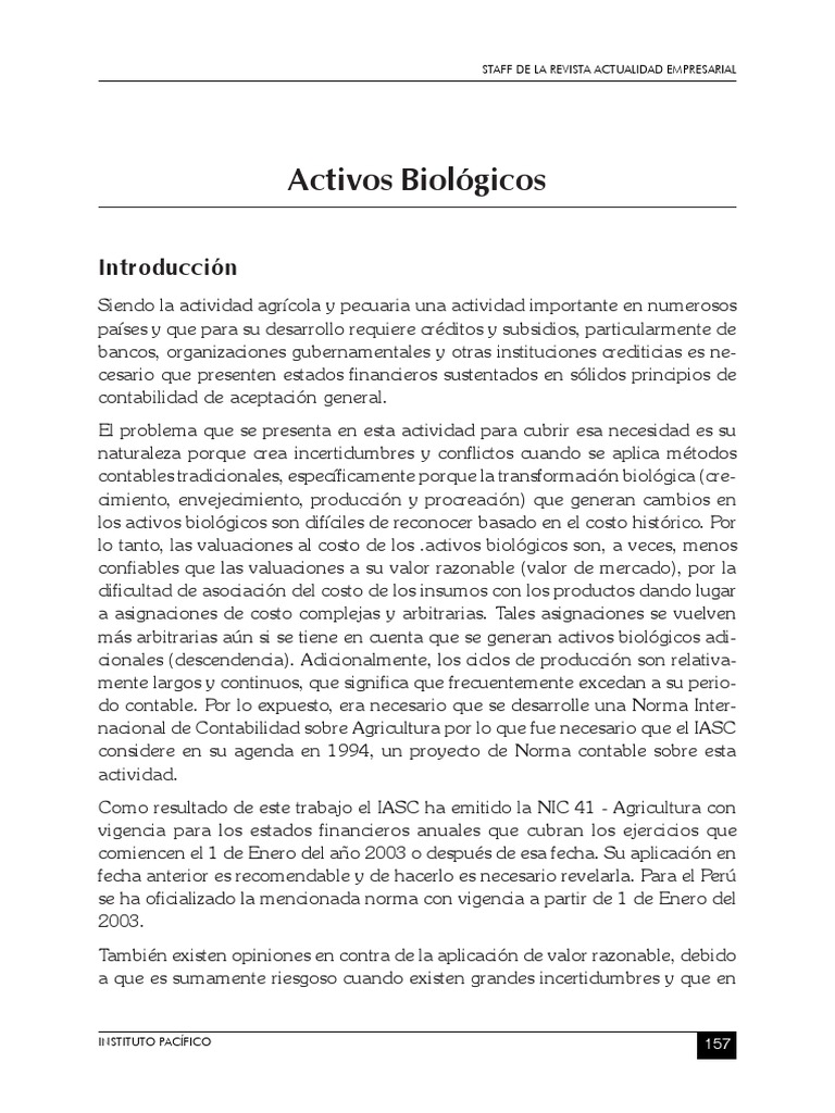 Sesion 8 Activos Biologicos | PDF | Vacas | Contabilidad