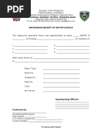 Impounding Receipt Sample Format | PDF | Finance & Money Management