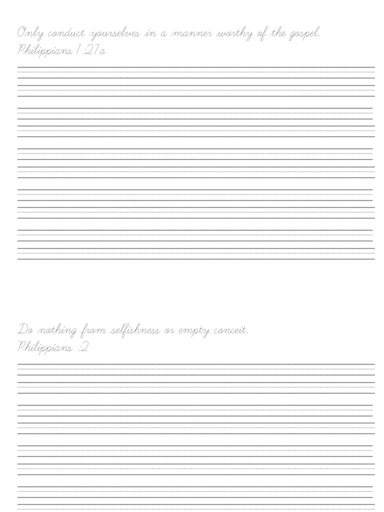 Philippians Bible Verse Cursive Paper | PDF