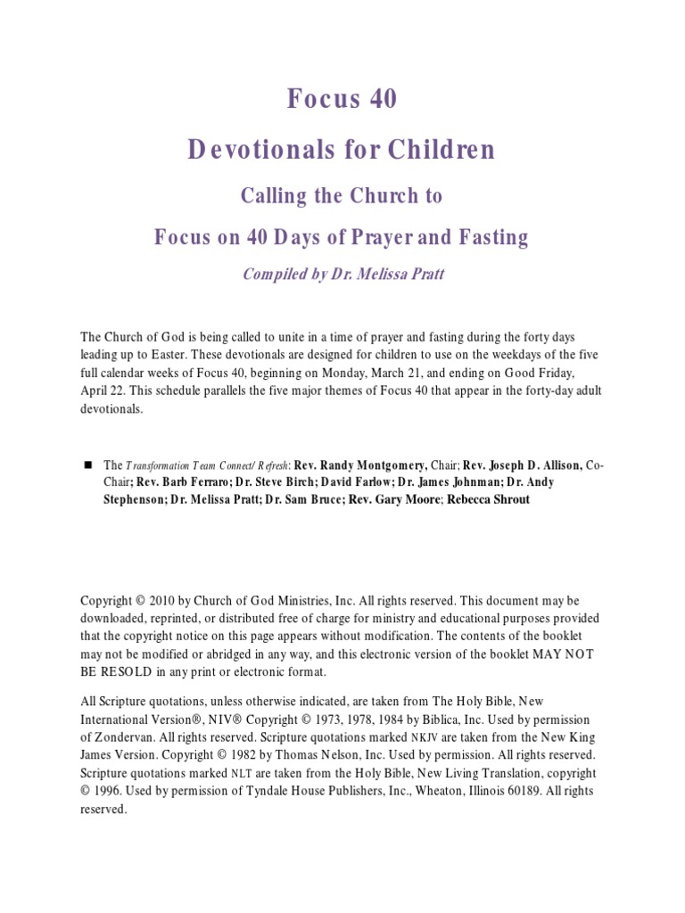 Childrens Devotional | PDF | Prayer | David