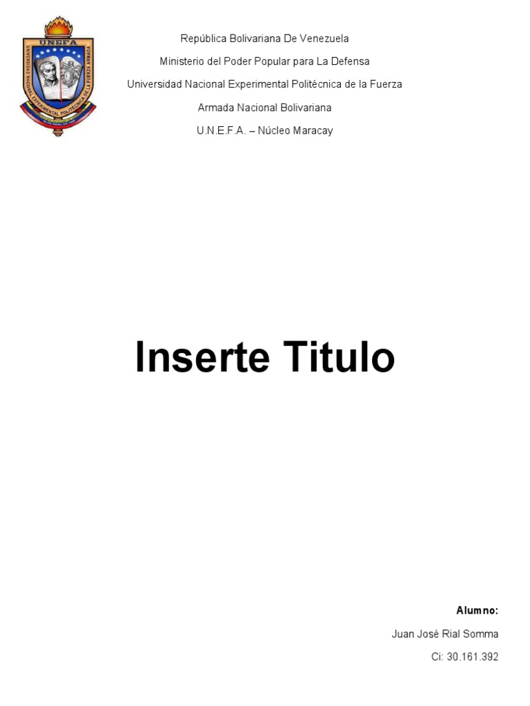 Portada de Trabajo UNEFA Maracay | PDF
