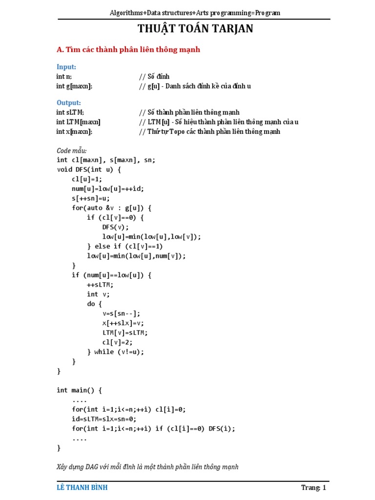 Tarjan Algorithm | PDF