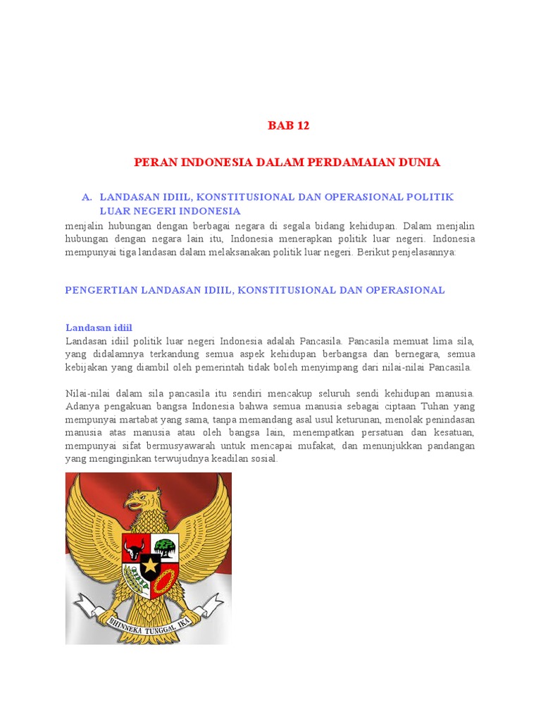 BAB 12 Peran Indonesia Dalam Perdamaian Dunia | PDF