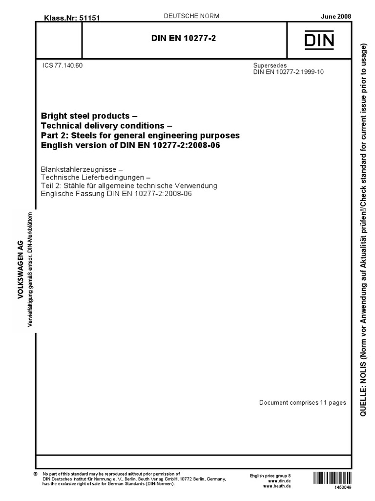 DEXT 067 DIN en 10277 2 Aços para Propósitos Gerais de Engenharia | PDF ...