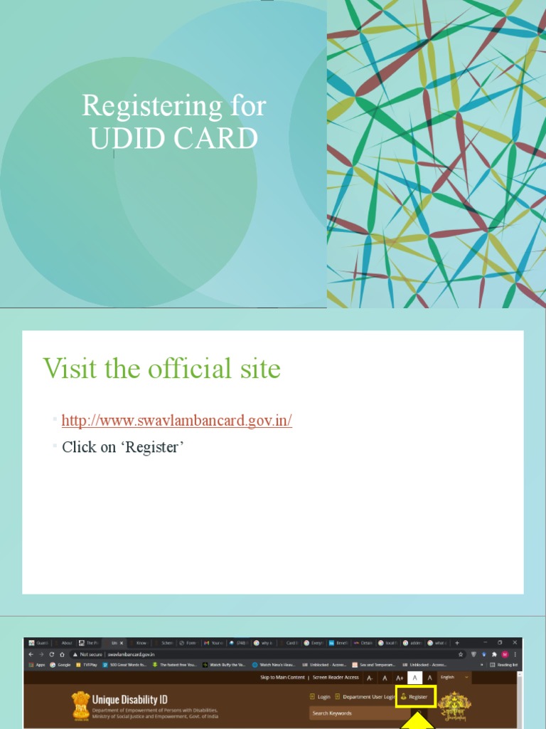 Registering For UDID CARD | PDF