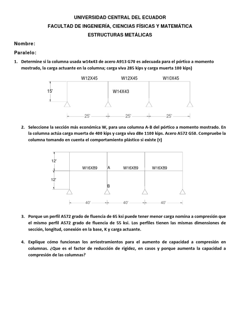 Análisis de perfil W10x45 en estructuras | PDF