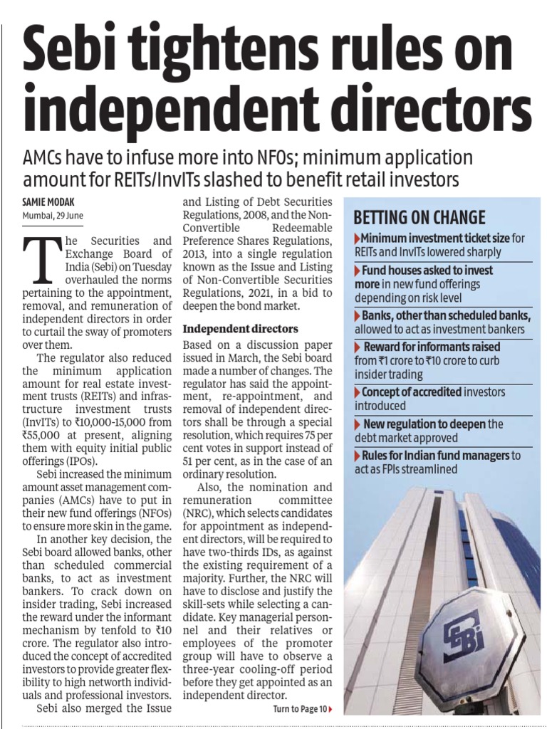 SEBI Latest News in English | PDF | Real Estate Investment Trust ...