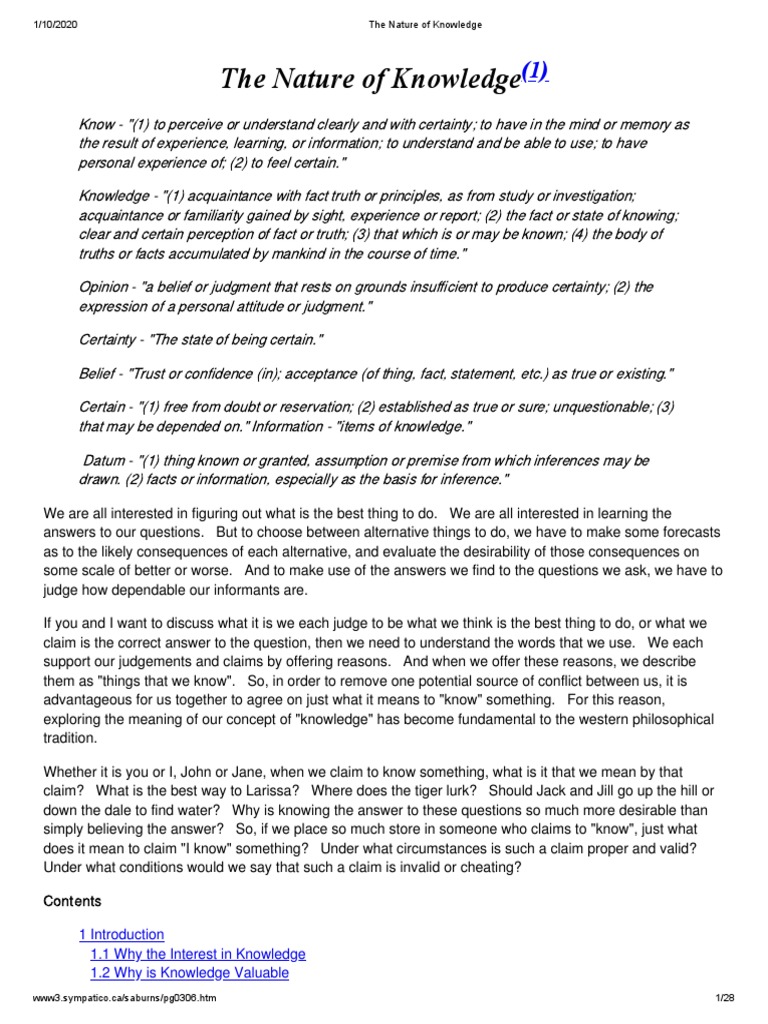Understanding Knowledge Basics | PDF | Epistemology | Knowledge