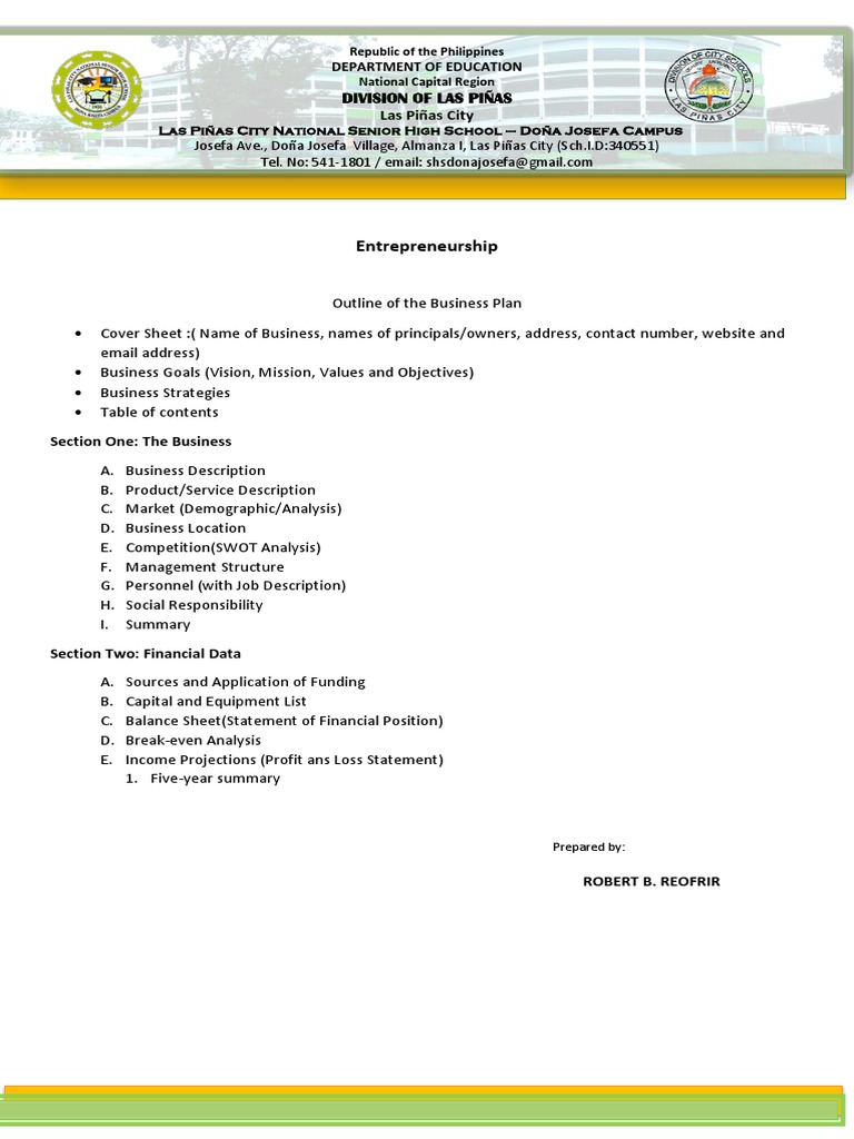 Business Plan Outline and Steps | PDF | Balance Sheet | Demand