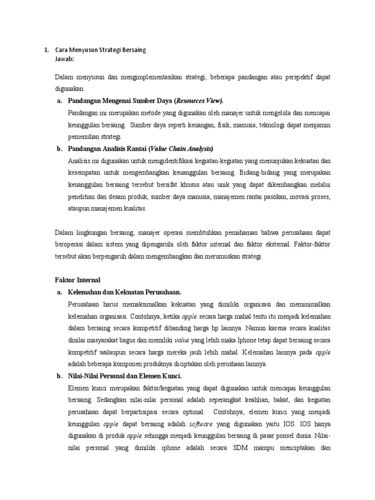 Strategi Bersaing Perusahaan Apple | PDF