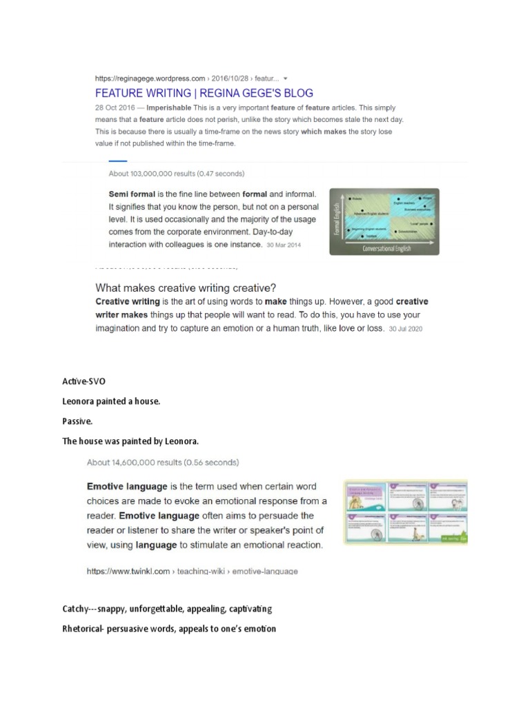 Tips On Feature Writing | PDF | Language Arts & Discipline | Art