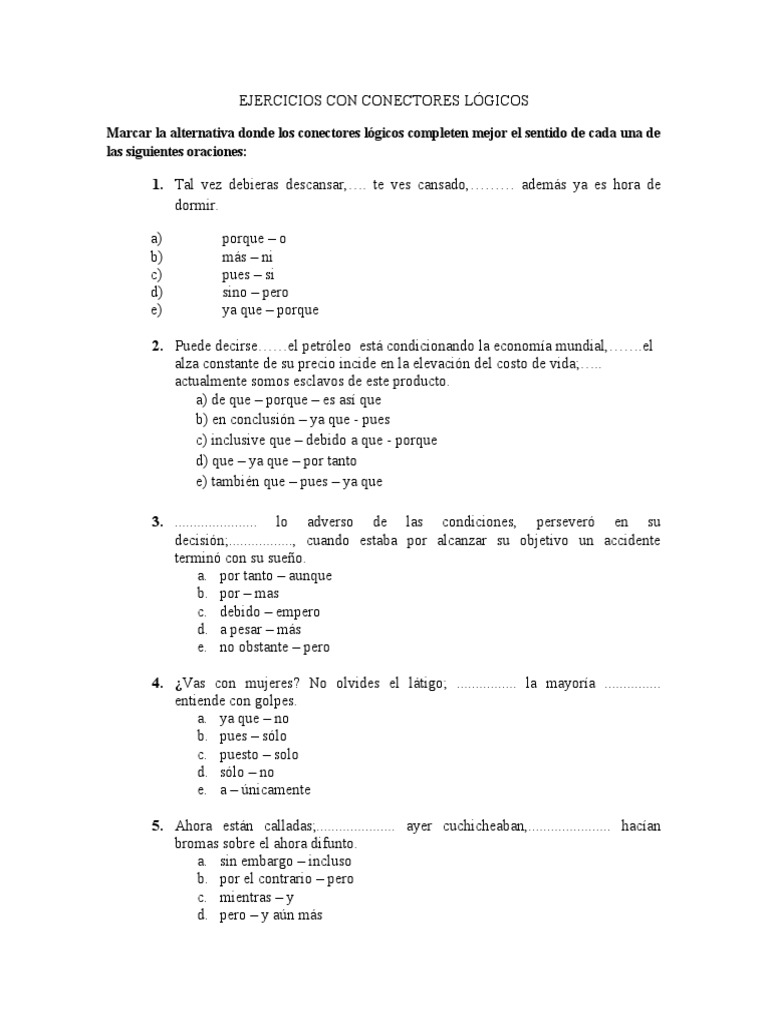 Practica de Ejercicios Con Conectores Lógicos | PDF