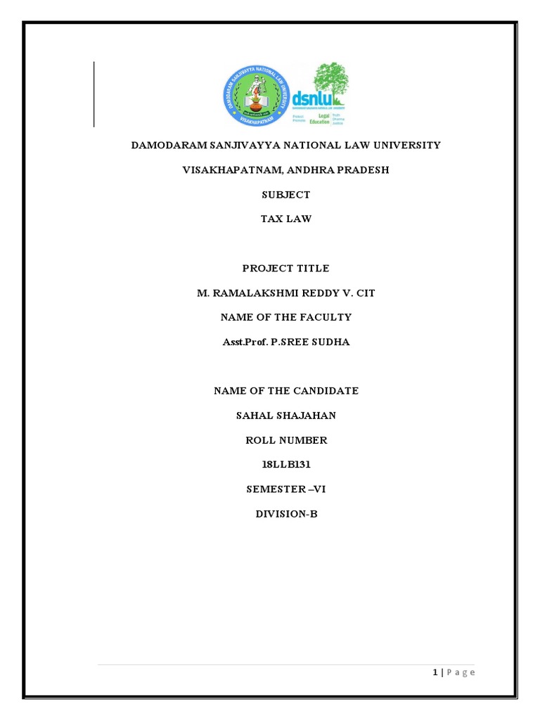 M. Ramalakshmi Reddi v. CIT (1998) 232 ITR 281 | PDF | Income Tax | Taxes