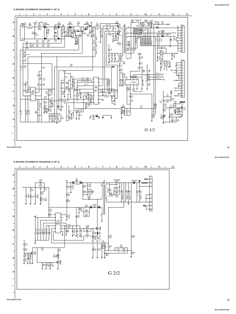 G Board Schematic Diagram (1 of 2) : KDL-32L4000/37L4000 | PDF