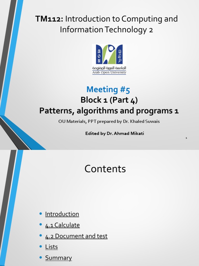 Meeting5-Block 1-Part 4 | PDF | Numbers | Algorithms